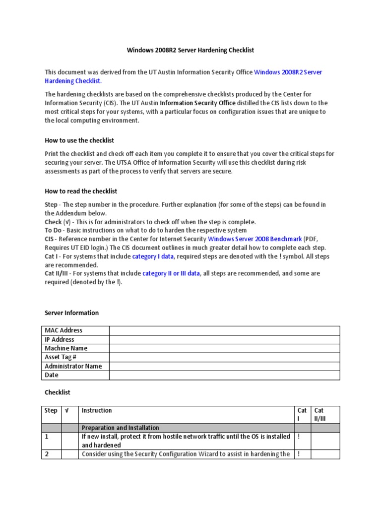 Contoh Ceklis Hardening Server Windows PDF | PDF | Spyware | Windows ...