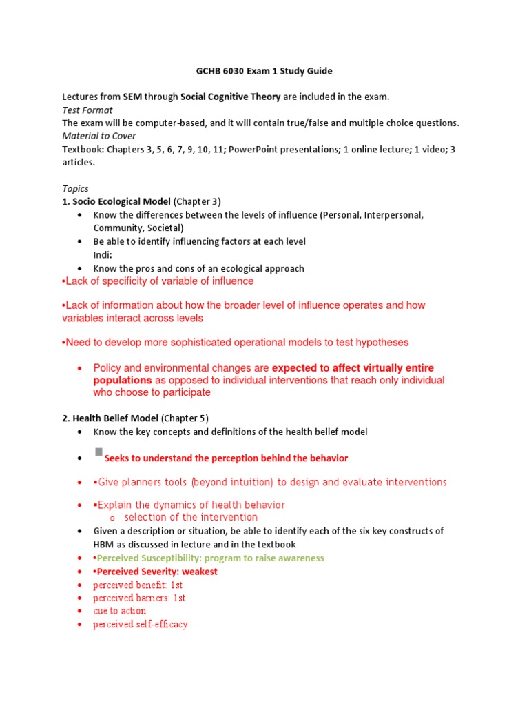 GCSB - Exam 1 Study Guide | PDF | Behavior Modification | Metaphysics