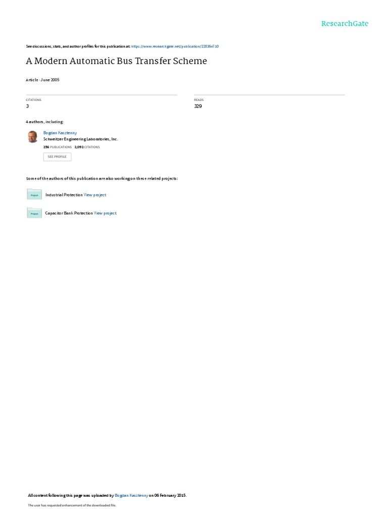 A Modern Automatic Bus Transfer Scheme: June 2005 | Download Free PDF ...