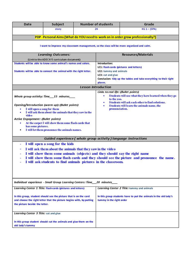 Lesson Plan Story | Download Free PDF | Classroom | Educational Psychology