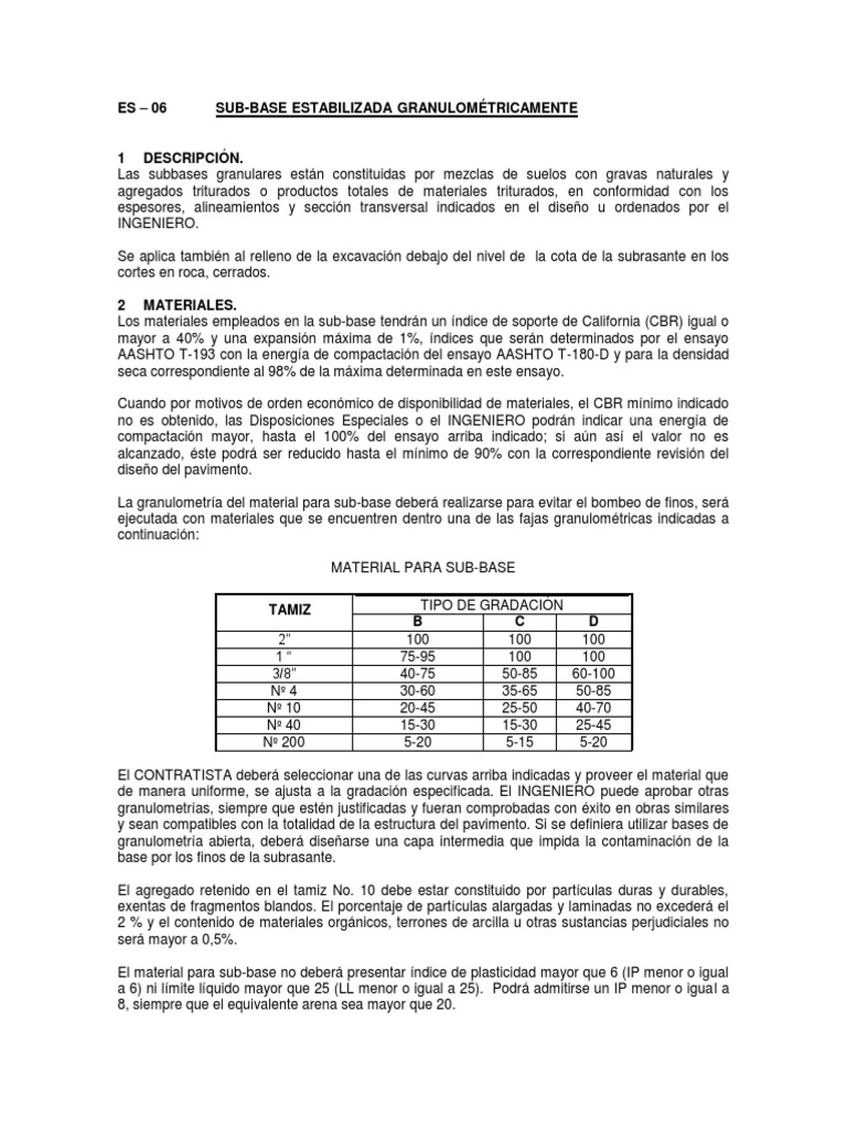 Capa Sub Base | PDF | Volumen | Hormigón