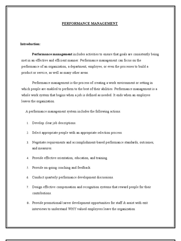 Performance Management Overview | PDF | Pepsi Co | Performance Management