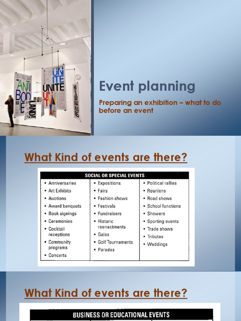 Event Planning: Preparing An Exhibition - What To Do Before An Event | PDF