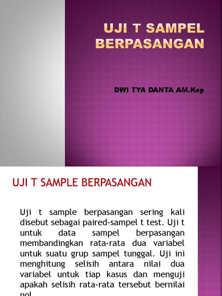 Uji T Berpasangan: Panduan dan Contoh | PDF