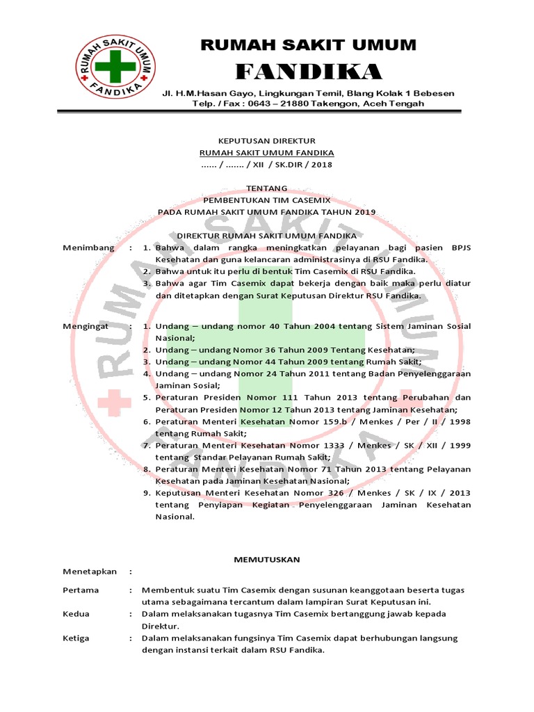 SK Tim Casemix 2019 | PDF | Sains & Matematika
