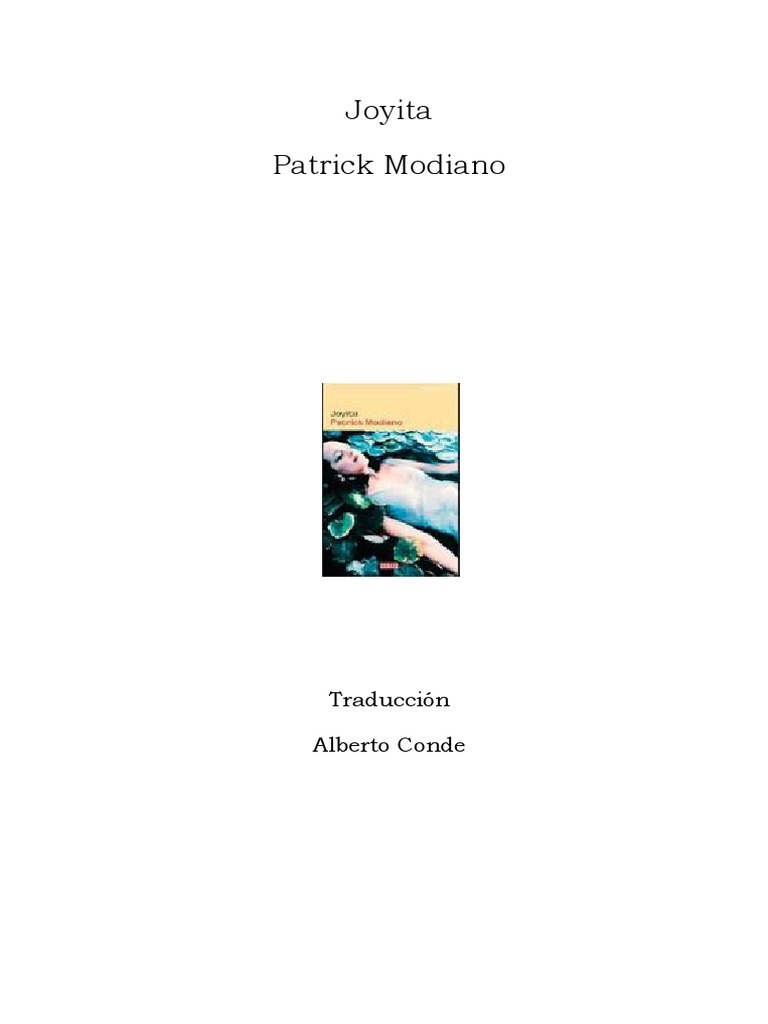 Joyita de Modiano, Patrick PDF | PDF | Naturaleza
