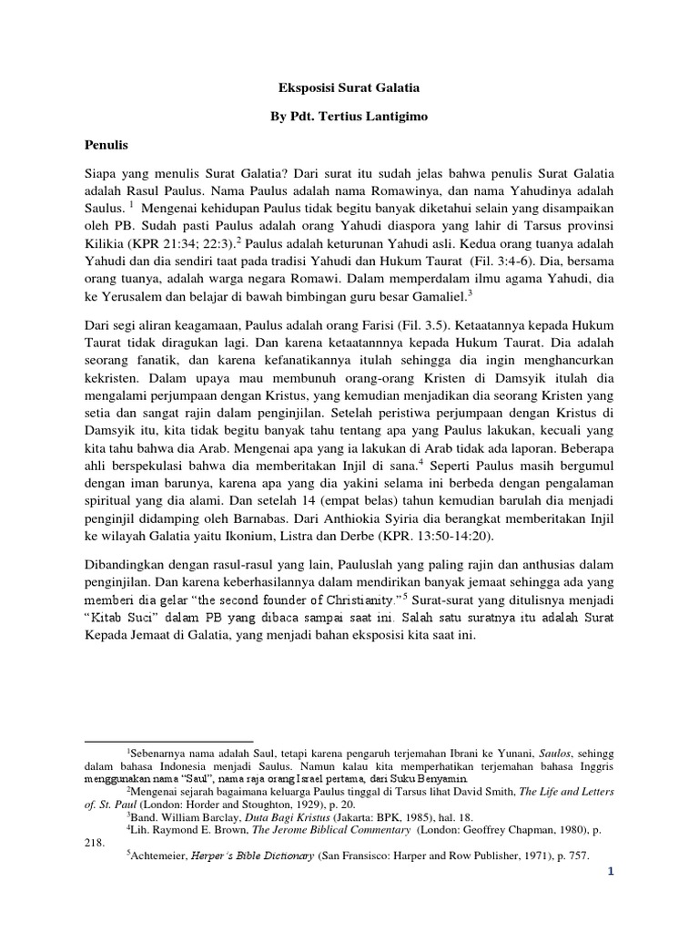 Eksposisi Surat Galatia | PDF | Sejarah