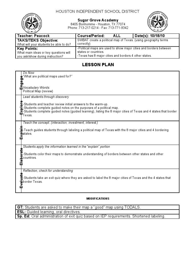 Political Map Lesson Plan | PDF | Lesson Plan | Education Theory