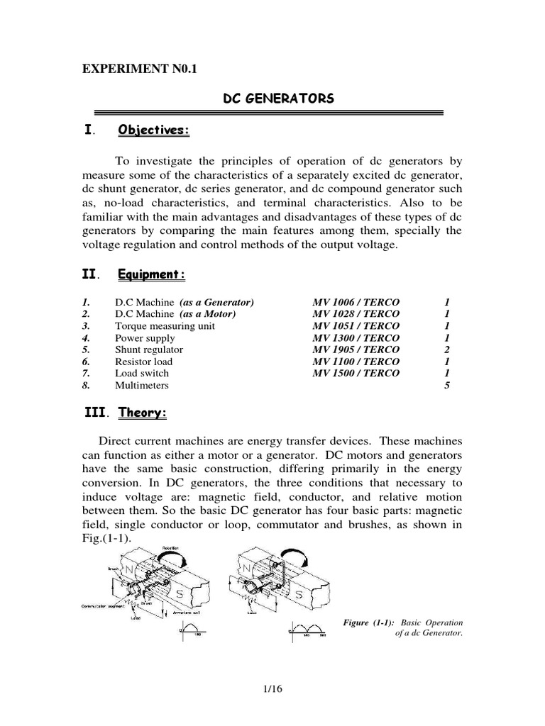 Exp2 - DC Generators (2 Parts) (1) XX | PDF | Electric Generator | Direct Current