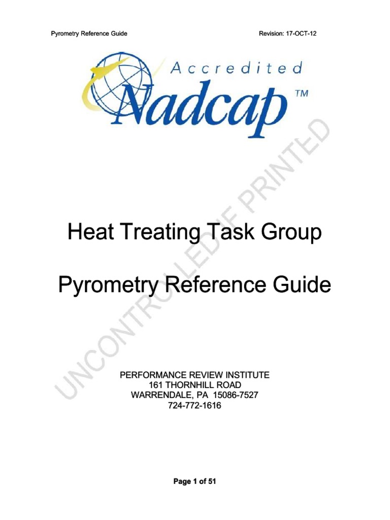 NADCAP - Pyrometry Guide 20 Nov 12 | PDF | Thermocouple | Instrumentation