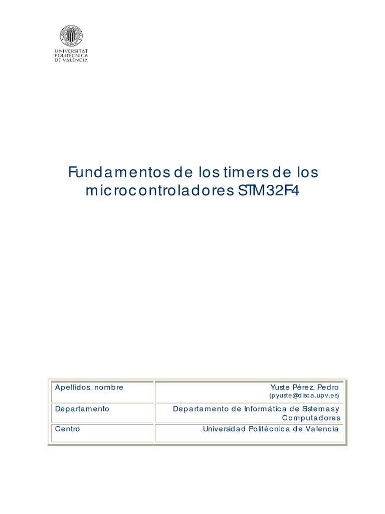 Fundamentos de Timers STM32F4 | PDF | Microcontrolador | Equipo de oficina
