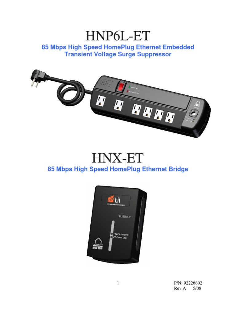 Tii HPTurbo Homeplug Ethernet Bridge Installation Instructions | PDF ...