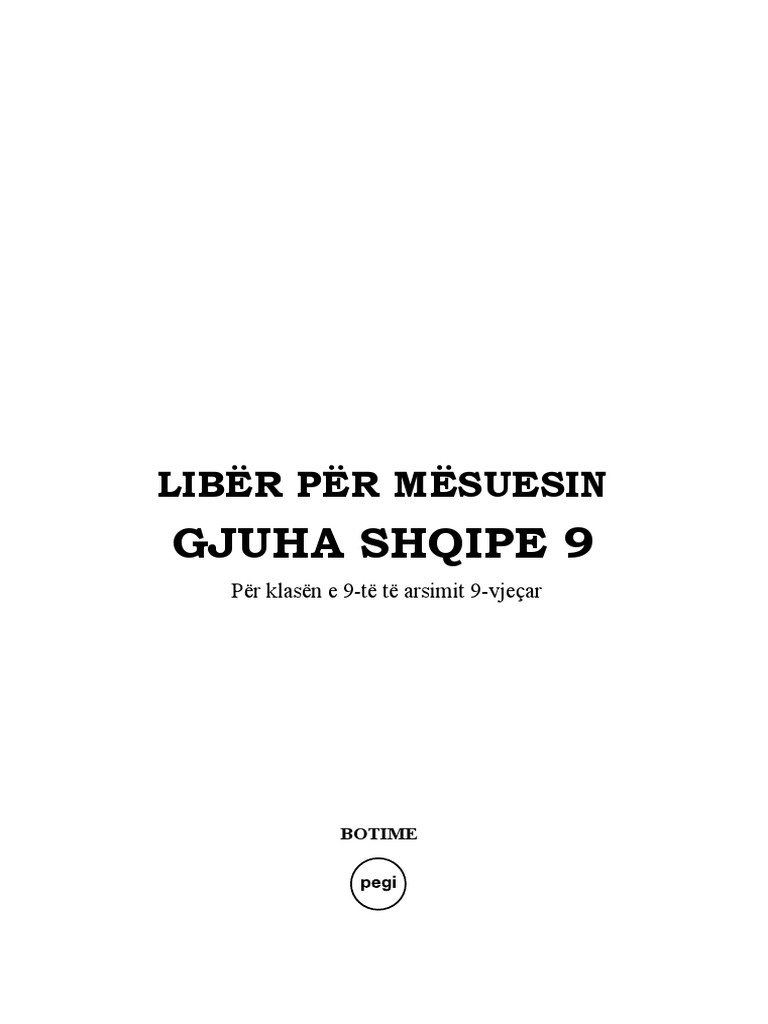 Libri Mesuesit Gjuha 9 | PDF