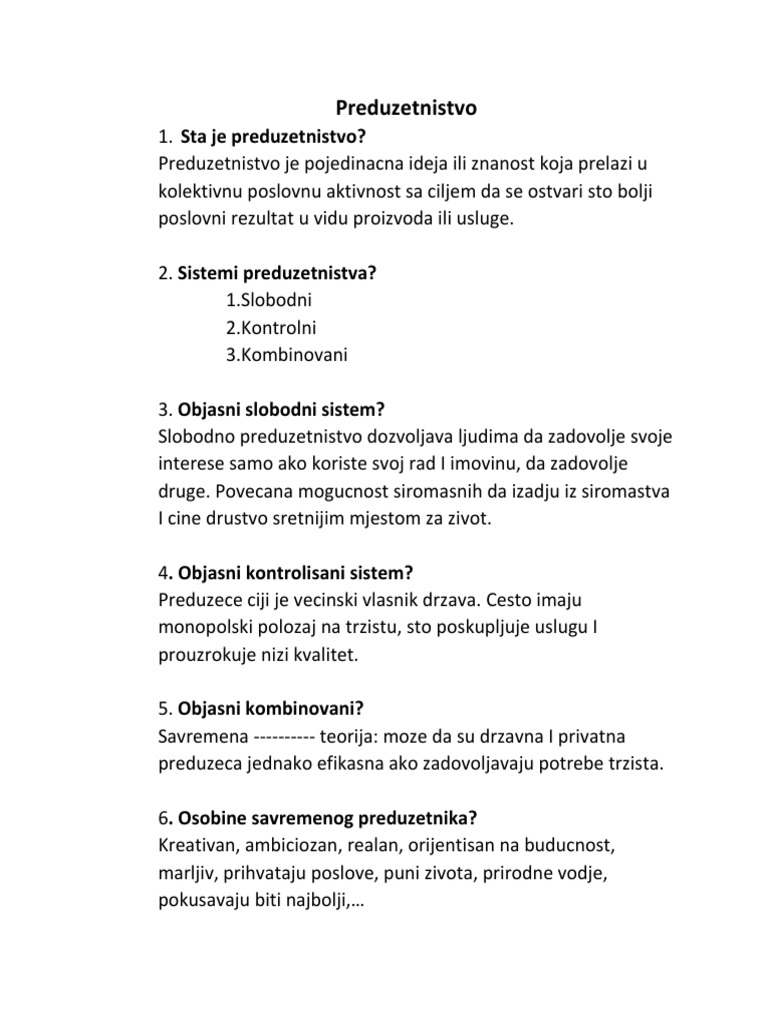 Preduzetnistvo | PDF
