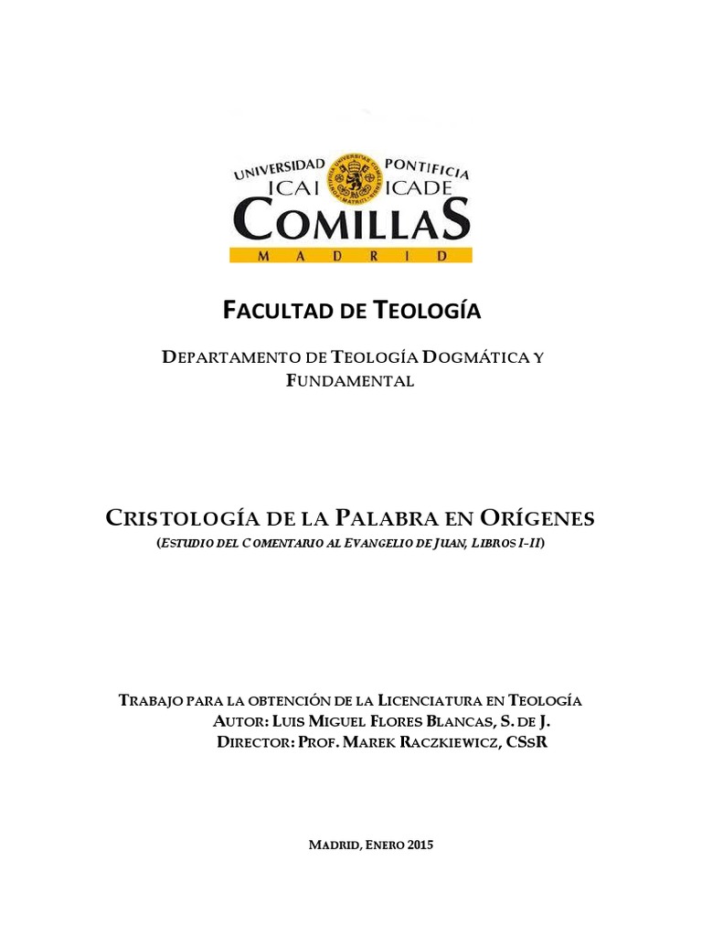 Dios Principio Del Logos | PDF | Origen | Jesús