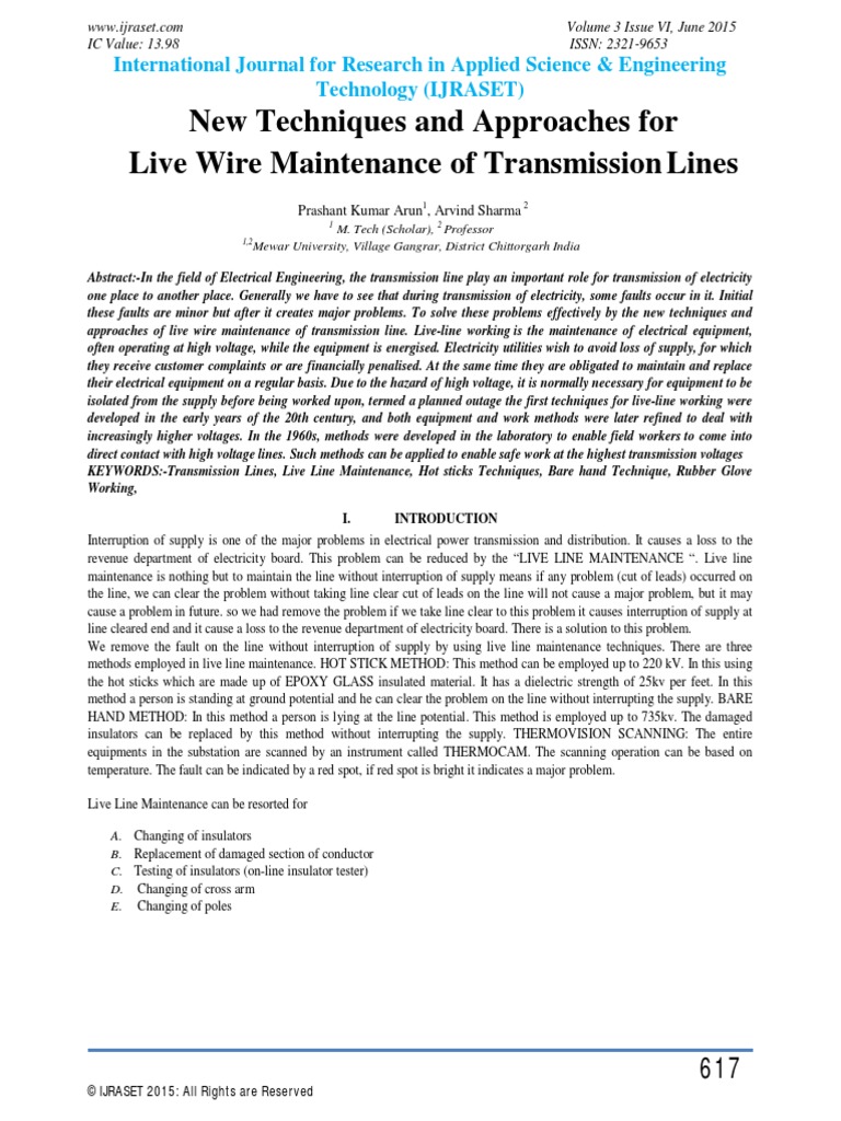 Hot Line Maintenance 2015 | PDF | Insulator (Electricity) | Electric Power