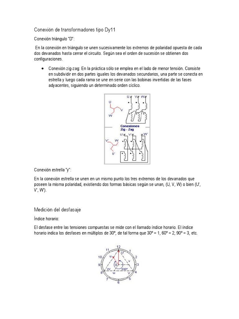 Conexión de Transformadores Tipo Dy11 | PDF
