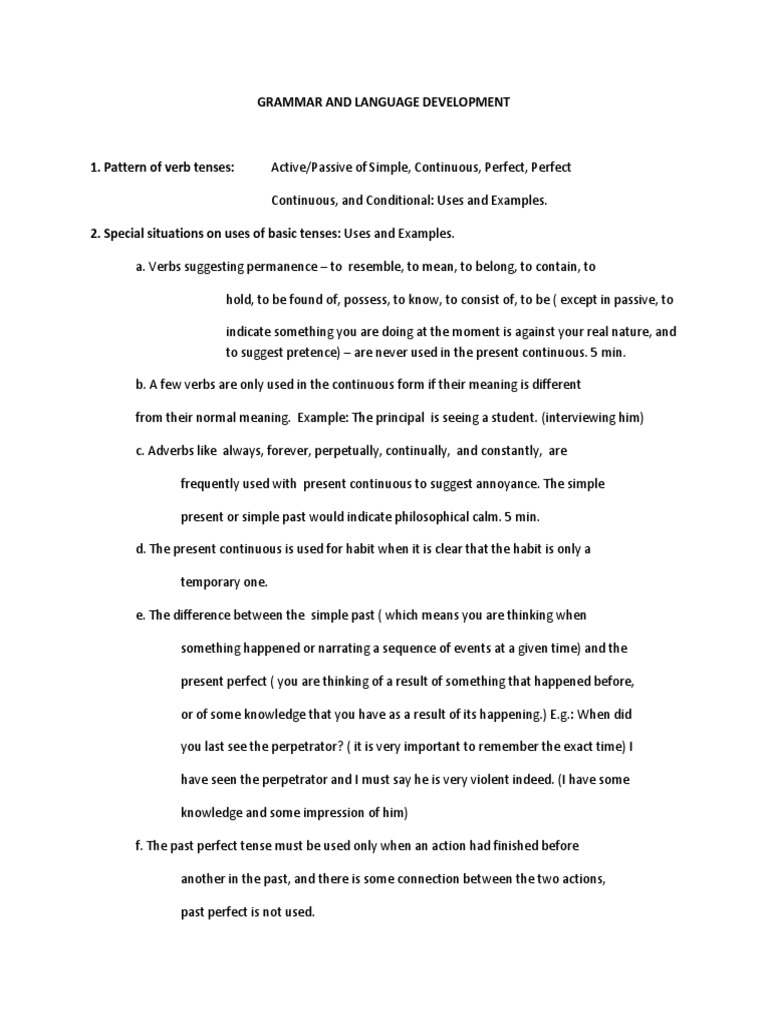 Grammar Syllabus | PDF | Perfect (Grammar) | Grammatical Tense