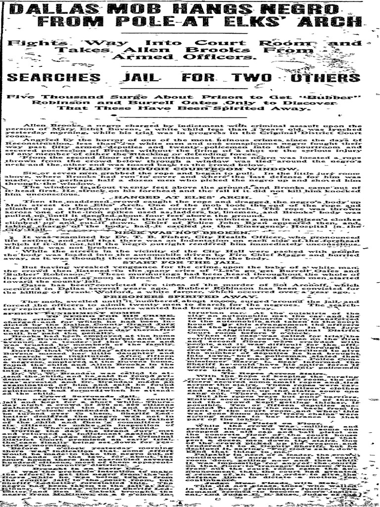 The Lynching of Allen Brooks | PDF