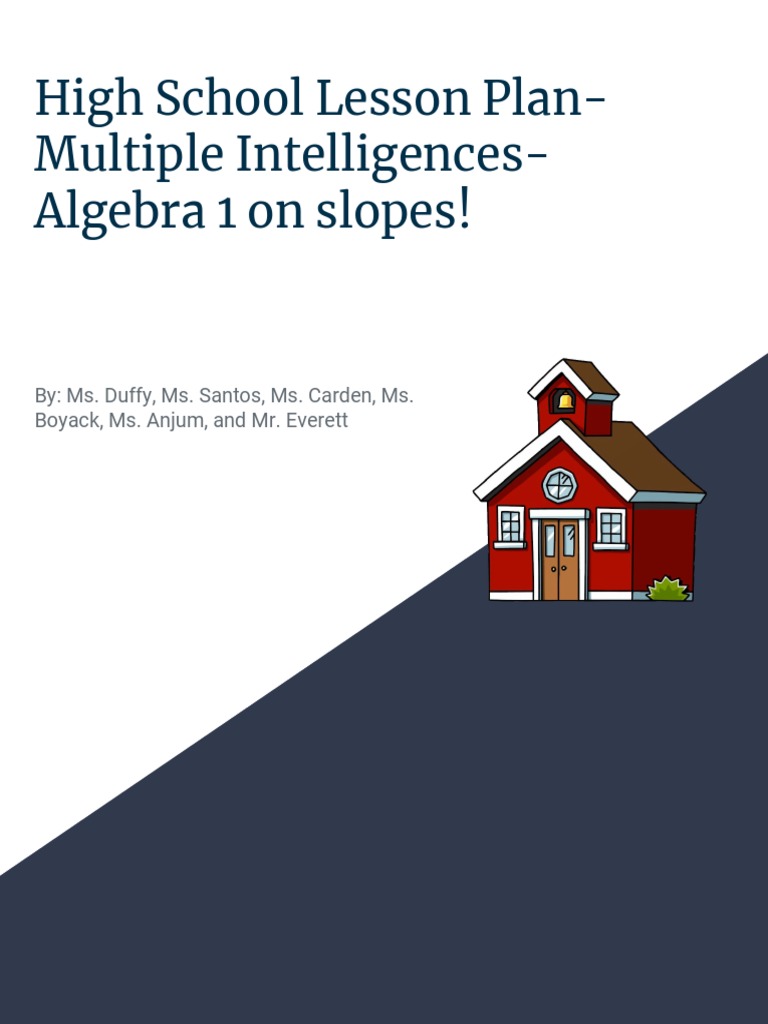 Slope Lesson Plan - Multiple Intelligences | PDF | Algebra | Lesson Plan