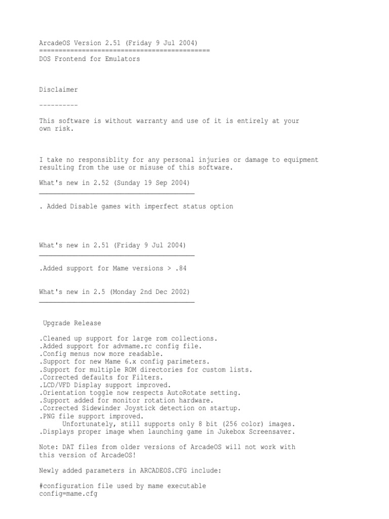 ARCADEOS | PDF | Menu (Computing) | Screenshot