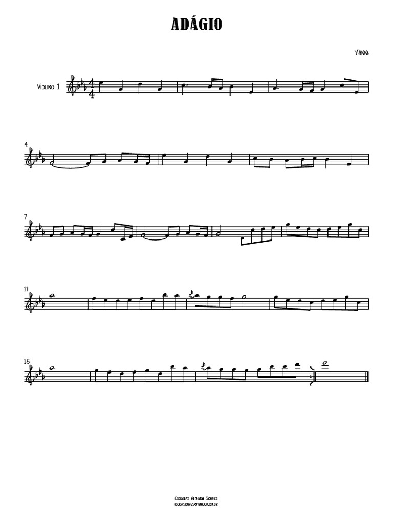 Partitura de Violino: Adágio de Yanni | PDF