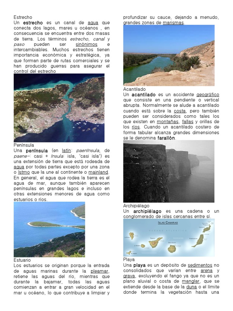 Hoja De Trabajo Sobre Accidentes Geográficos