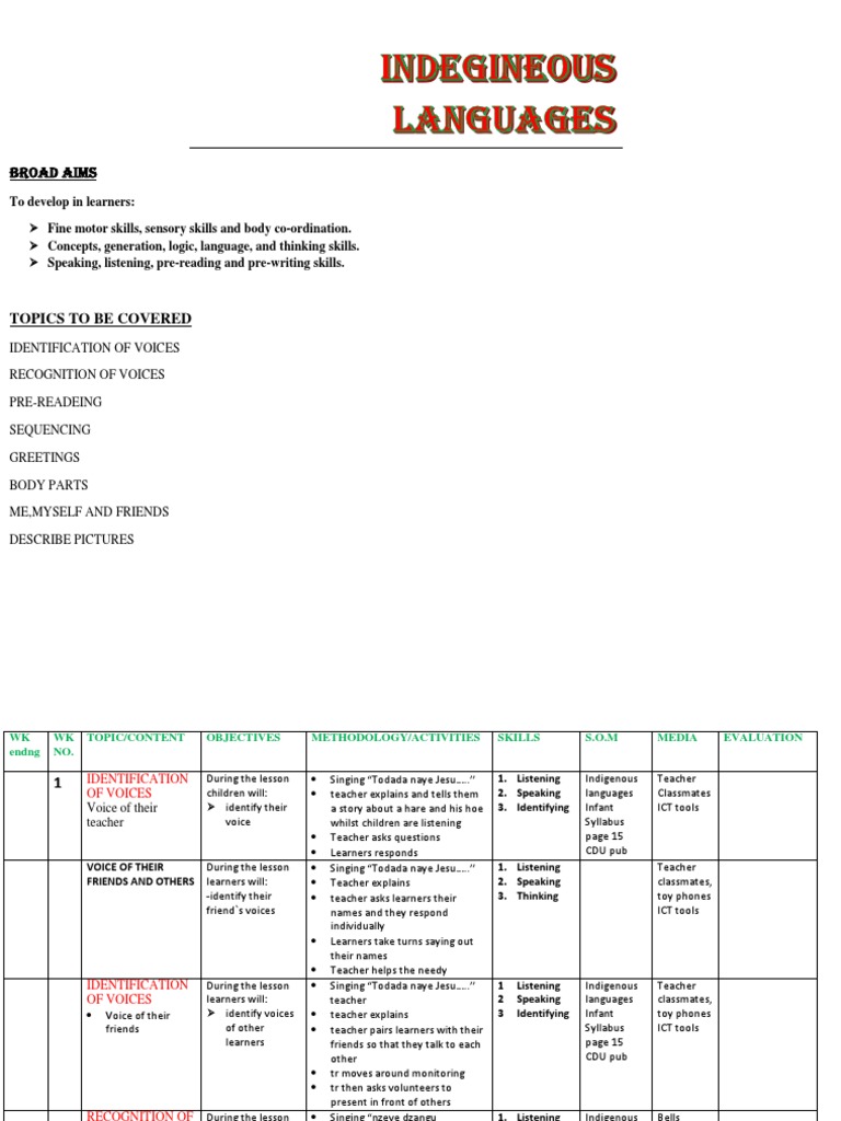ECD Term 1 Scheme of Work | PDF | Educational Technology | Drawing