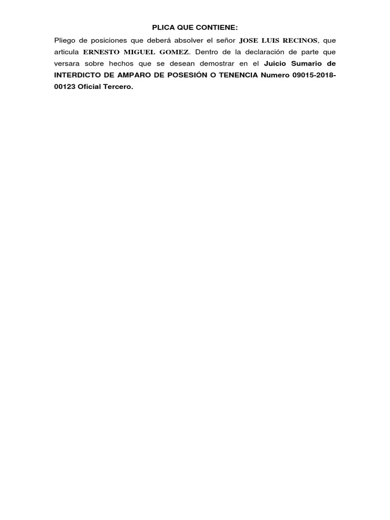 FORMATO Plica SOBRE PARA PLIEGO DE POSISICONES | PDF