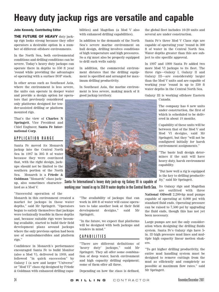 Heavy Duty Jackup Rigs Are Versatile and Capable: Application Range ...