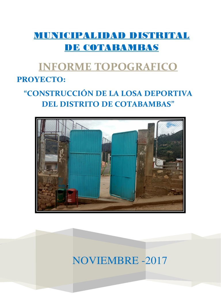 Informe Topográfico Losa Deportiva | PDF | Topografía | Agrimensura