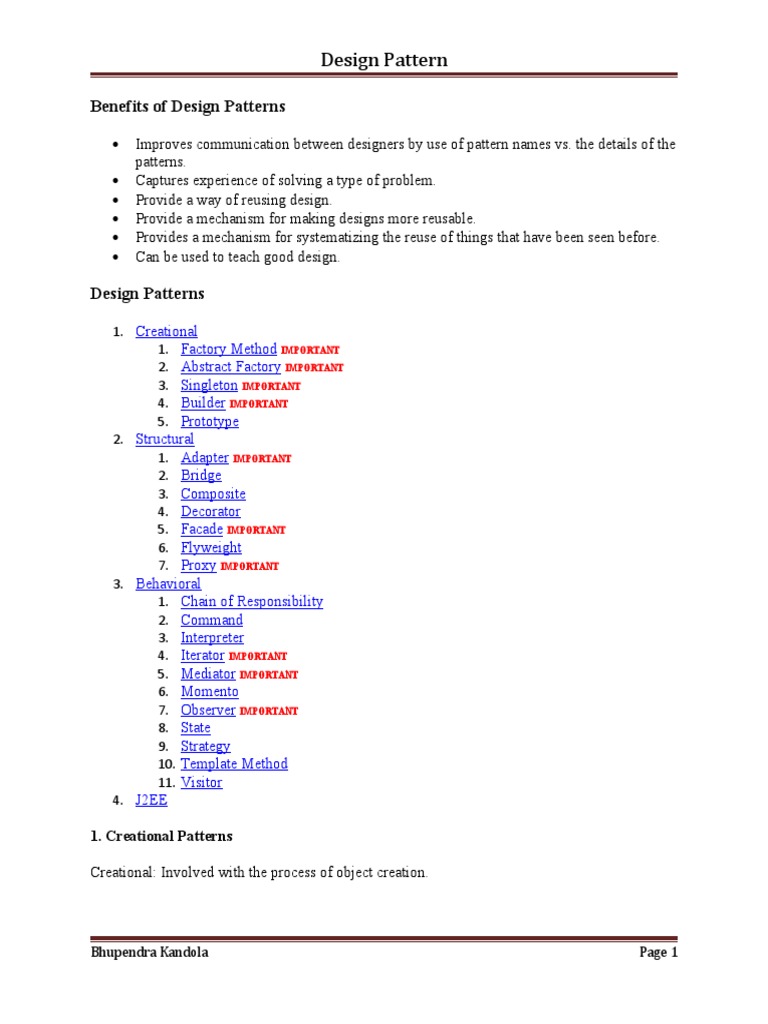Understanding Design Patterns Benefits | PDF | Class (Computer ...