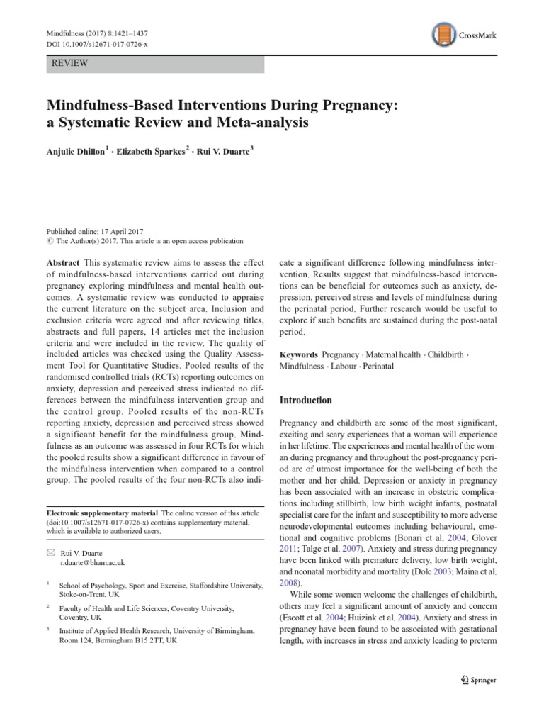 Mindfulness-Based Interventions | PDF | Mindfulness | Childbirth
