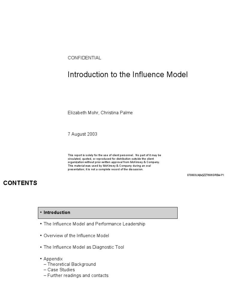 Intro To The Influence Model | PDF | Business Process | Leadership