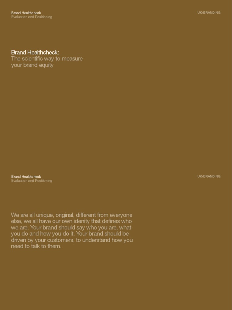 Brand Health Check Descriptions | PDF | Brand | Perception