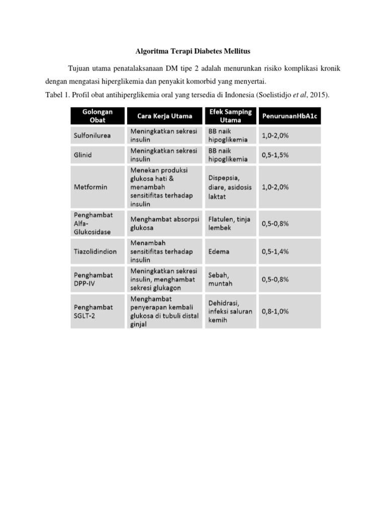 Algoritma Terapi Diabetes Mellitus | PDF