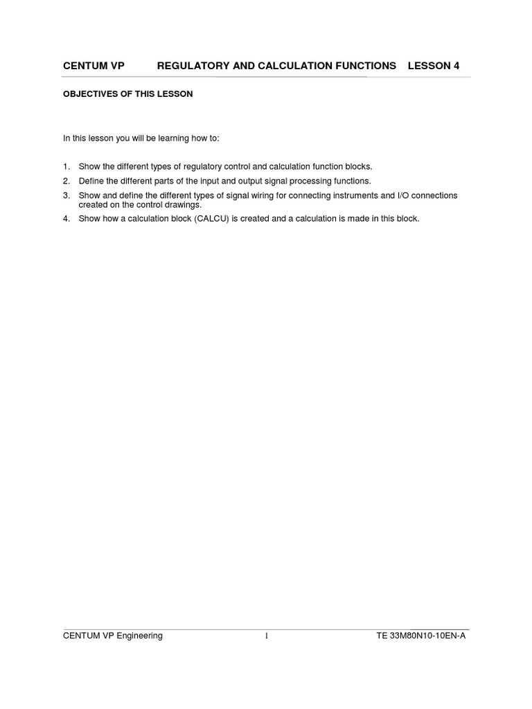 Centum VP Regulatory and Calculation Functions Lesson 4: Objectives of This Lesson | PDF | Icon ...
