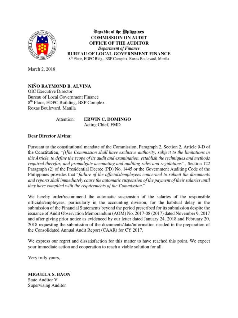 Salary Suspension Order for Delayed Reports | PDF | Business | Finance ...