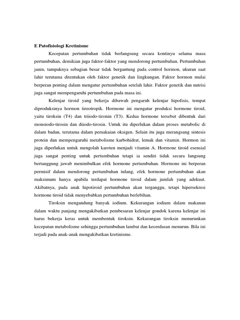 Patofisiologi Kretinisme | PDF