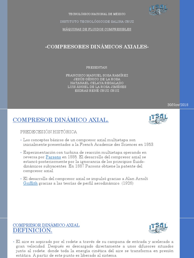 Compresores Dinámicos Axiales | PDF | Turbina | Refrigeración