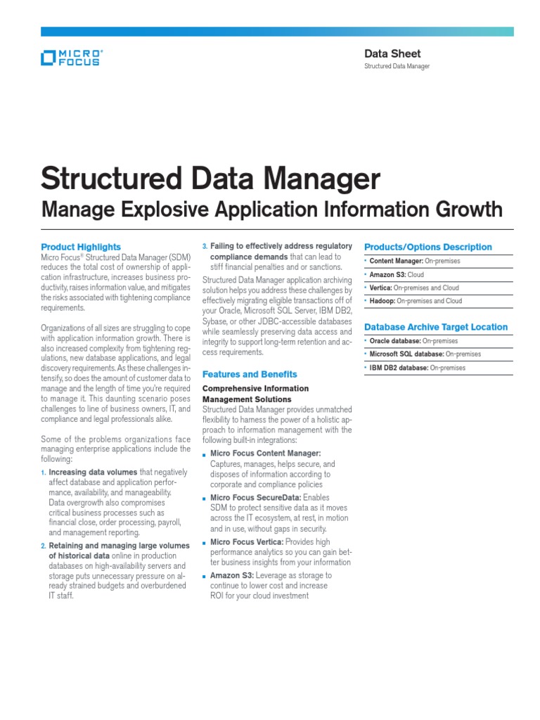 Structured Data Manager Ds | PDF | Oracle Database | Databases