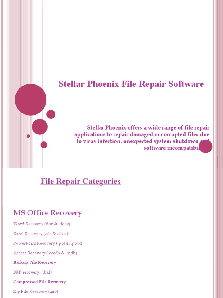 Stellar Phoenix File Repair Software | Download Free PDF | Microsoft ...