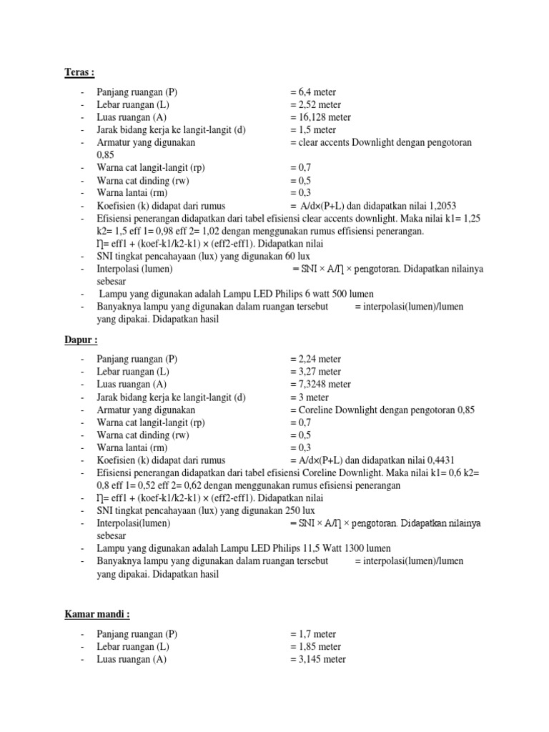 Perhitungan Tabel Instalasi Listrik | PDF