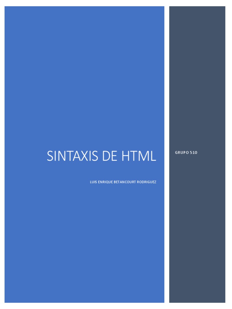 Sintaxis de HTML | Descargar gratis PDF | HTML | Informática