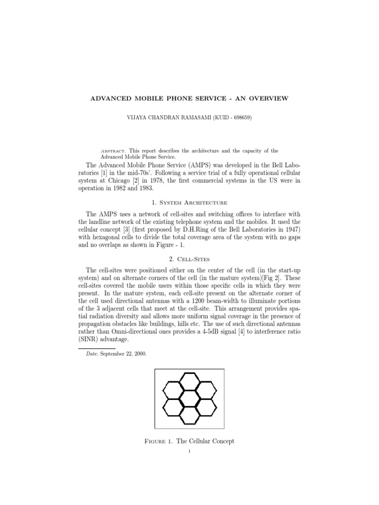 Overview of Advanced Mobile Phone Service | PDF | Cellular Network ...