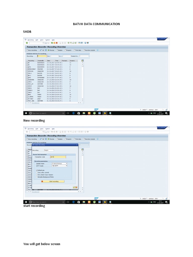 BDC Data Recording Instructions | PDF