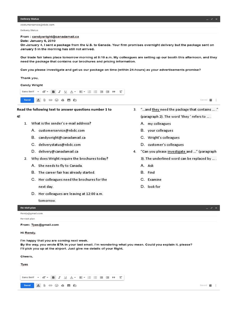 A. B. C. D. A. B. C. D.: Read The Following Text To Answer Questions ...