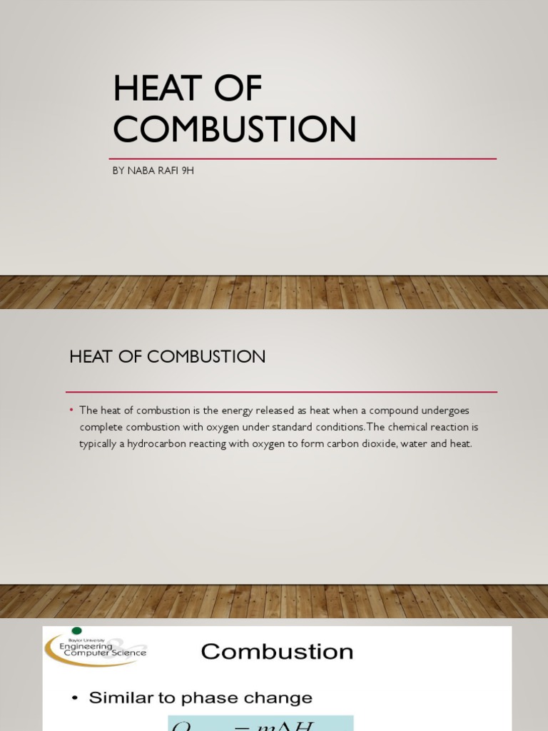 Heat of Combustion | PDF