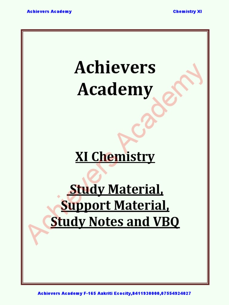 Study Material Chemistry-1 PDF | PDF | Mole (Unit) | Molecules