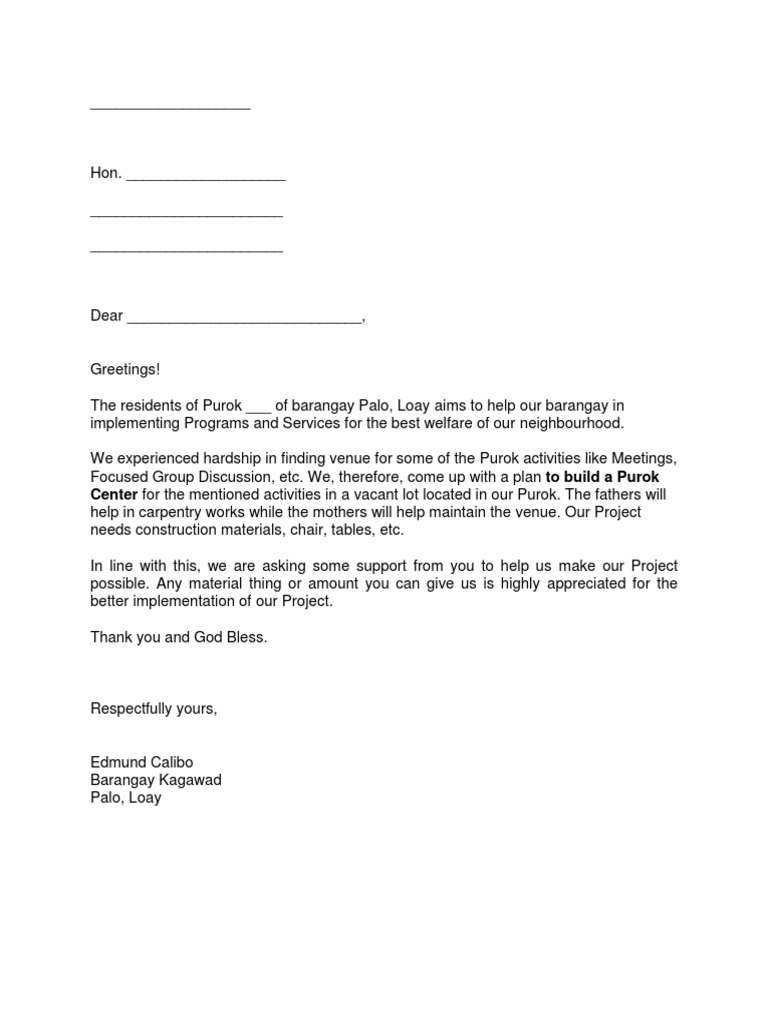 Solicitation Letters Construction | PDF